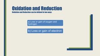 Chapter Oxydation And Reduction Ppt