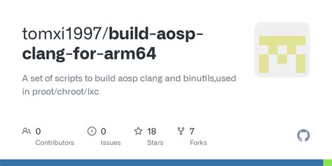 Github Tomxi1997build Aosp Clang For Arm64 A Set Of Scripts To