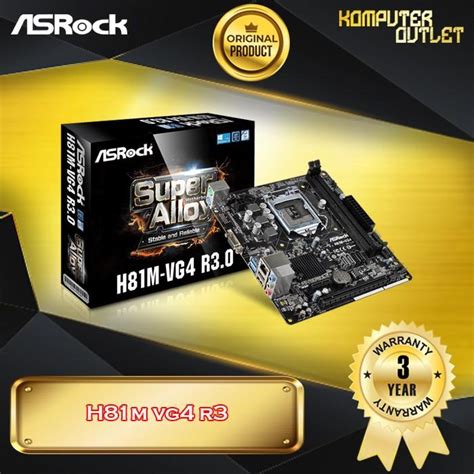 Jual ASROCK H81M VG4 R3 MOTHERBOARD INTEL GEN 4 H81 SOCKET LGA 1150 DDR3 Shopee Indonesia