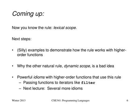 Ppt Cse341 Programming Languages Lecture 8 Lexical Scope And Function Closures Powerpoint
