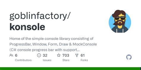 GitHub Goblinfactory Konsole Home Of The Simple Console Library Consisting Of ProgressBar