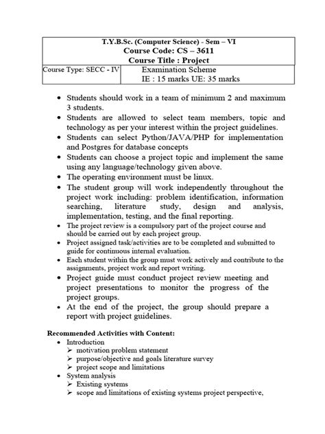 Bsc Project Guidlines2022 23 Pdf Postgre Sql Software Testing