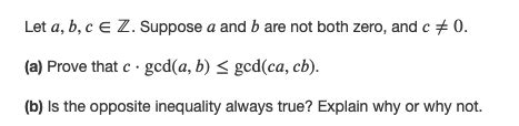 Solved Let A B C E Z Suppose A And B Are Not Both Zero Chegg Com