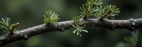 Rough Textured Juniper Branch With Dark Brown Needles Irregularly Shaped Ridges And Sparse