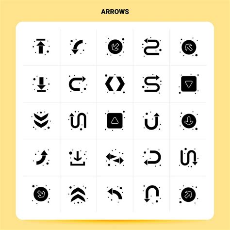 Solid 25 Arrows Icon Set Vector Glyph Style Design Black Icons Set Web And Mobile Business Ideas