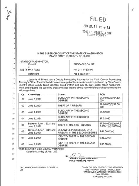 Declaration Of Probable Cause For Misty Raya Pdf