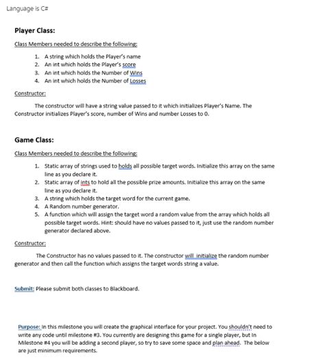 Solved Language Is C Player Class Class Members Needed To