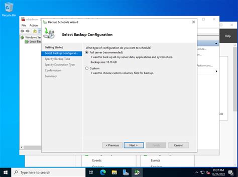 Windows Server 2022 Backup Set Scheduled Backup Server World