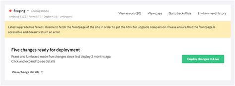 Pushing Umbraco And Schema Update Can Break Site Issue Umbraco Umbraco Cloud Issues