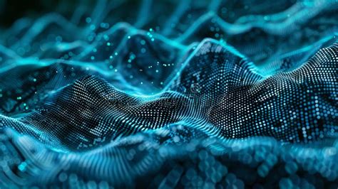 Detailed Blue Digital Abstract Pattern With Realistic Network Of Interconnected Dots And Lines