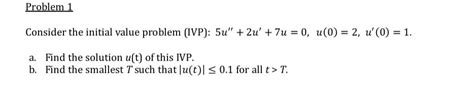 Solved Consider The Initial Value Problem Ivp