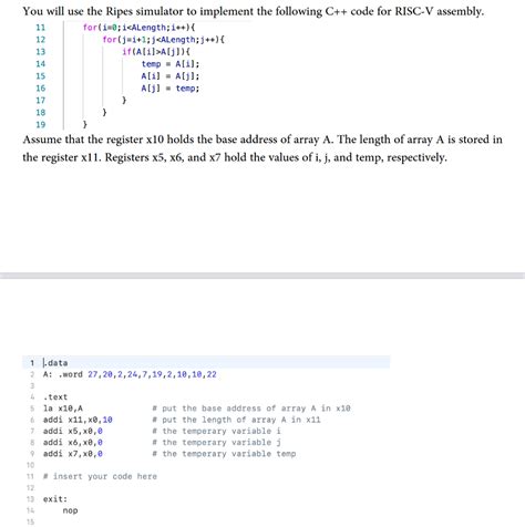 11 12 You Will Use The Ripes Simulator To Implement