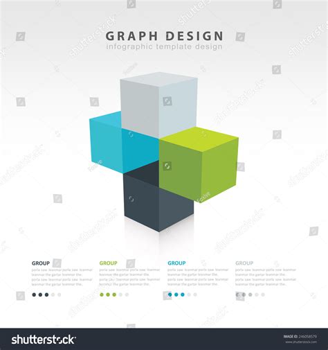 3d Cube Graph Info Graphic Design Stock Vector Royalty Free 246058579