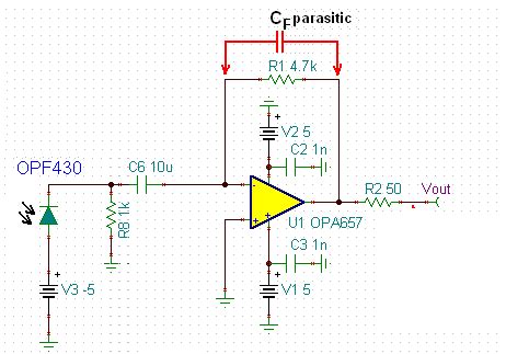 OPA 657 As Transimpedance Amplifiers Forum Amplifiers TI E2E Support Forums