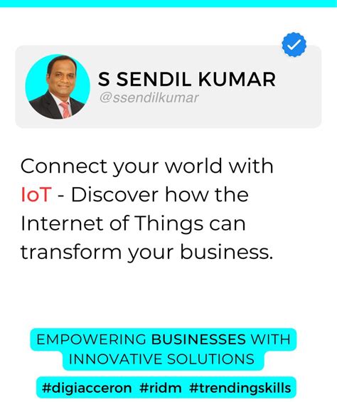 s sendil kumar ssk on linkedin iot digiacceron internetofthings