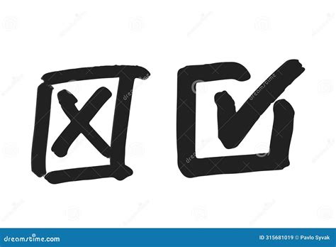 cross mark indicates incorrectness or negation while a check mark