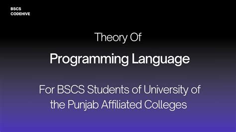 Sc 341 Introduction Theory Of Programming Languages Lecture 1 Youtube