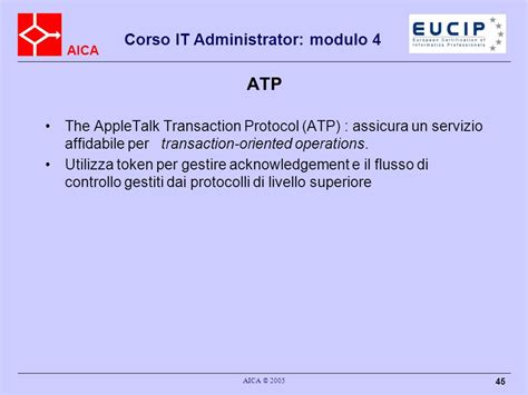Eucip It Administrator Modulo 4 Uso Esperto Della Rete Livello Trasporto Aica © Ppt Scaricare