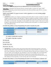 Exam Pdf TOTAL POINTS Due By At Pm CT FALL BSAD