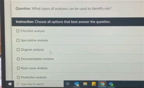 Question What Types Of Analyses Can Be Used StudyX