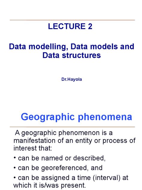 L2 Data Modeling Data Models And Data Structures Pdf Geographic