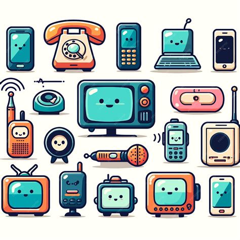 Premium Vector Communication Device Illustration Collection Set
