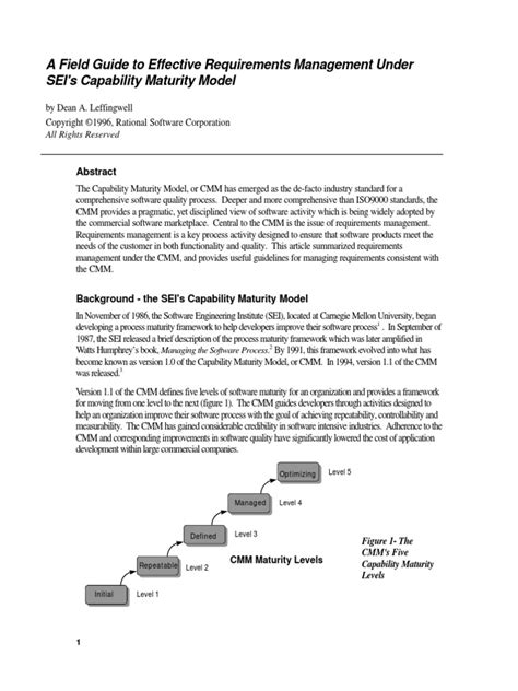 Rup And Requirements Management For Cmm Pdf Pdf Software Quality