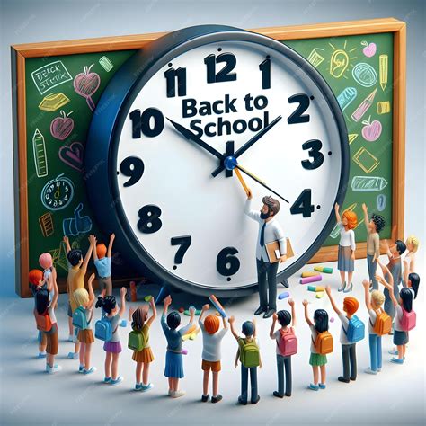 Animated School Clock With Chalkboard Drawings And Classroom Scene