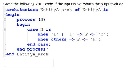 Solved Given The Following Vhdl Code If The Input Is X