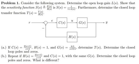 Solved Problem 1 Consider The Following System Determine Chegg Com