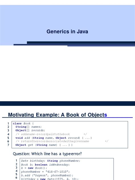 Generics In Java Pdf Parameter Computer Programming Method