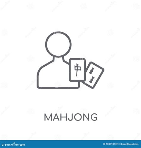 Linear Mahjong Icon From Activity And Hobbies Outline Collection Thin Line Mahjong Vector
