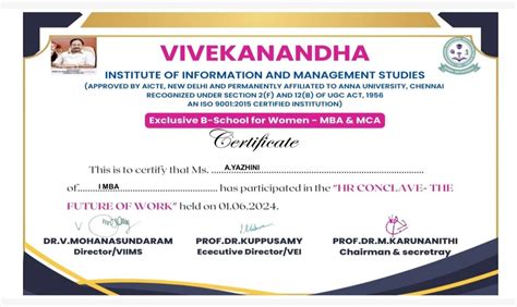 yazhini anbazhagan on linkedin i have successfully completed my hr conclave held in my college