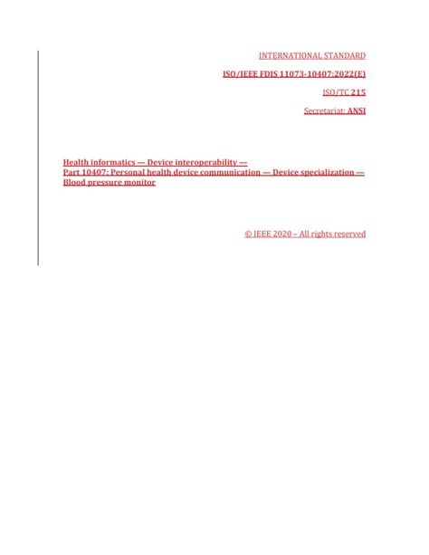 ISO IEEE Health Informatics Device Interoperability Part Personal Health