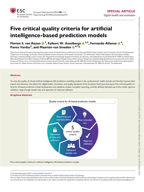 Pdf Five Critical Quality Criteria For Artificial Intelligence Based
