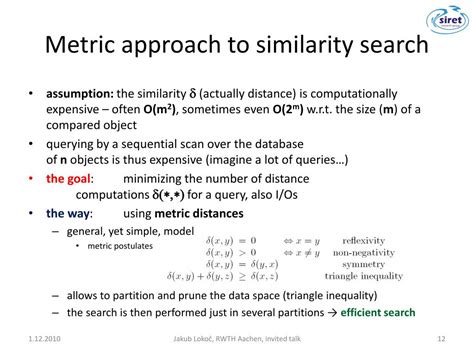 Ppt E Fficient Similarity Search In Metric And Nonmetric Spaces