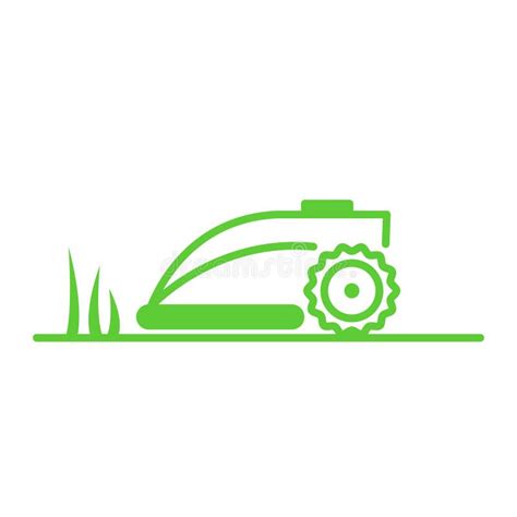 Robotic Lawn Mower Icon Isolated On White Stock Illustration