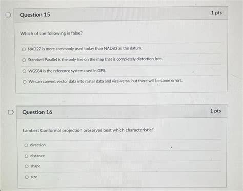 Solved D Question 15 1 Pts Which Of The Following Is False