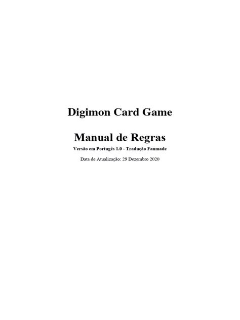 Digimon Card Game Manual De Regras Do Novo Card 166504 Pdf Digimon Card Game Manual De Regras Do Novo Card 166504 Pdf
