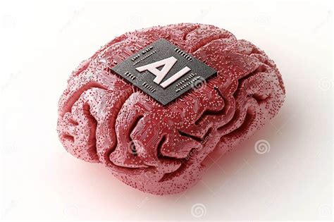 Textured Red Ai Brain Embedded Chip Patterns Soft Grainy Surface