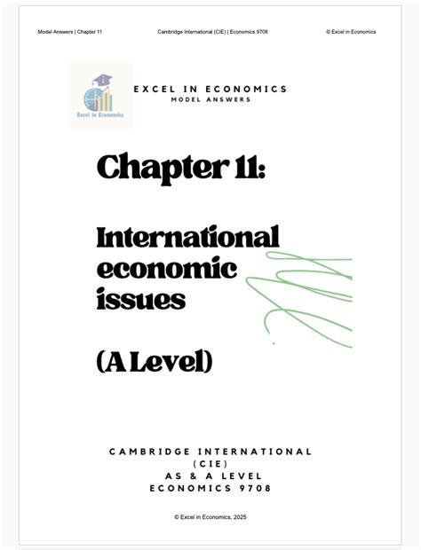 Model Answers Cie A2 Level Economics Chapter 11 Excel In Economics