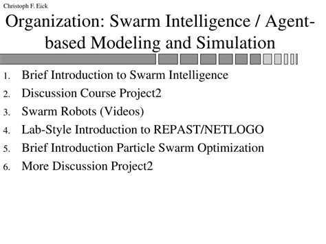 Ppt Swarm Intelligence Agent Based Modeling And Simulation Powerpoint Presentation Id1638362