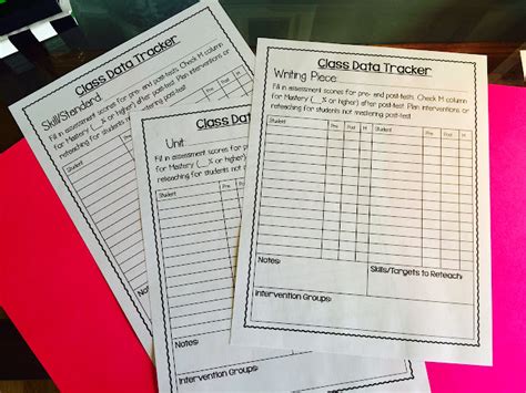 The Foxy Teacher FREEBIE Data Tracking Sheets