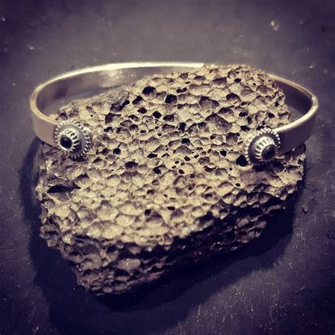 Cogs Eyes Silver Cuff Men Cuff Bangle Women Cuff Silver Etsy