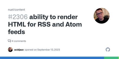 Ability To Render Html For Rss And Atom Feeds · Issue 2306 · Nuxt