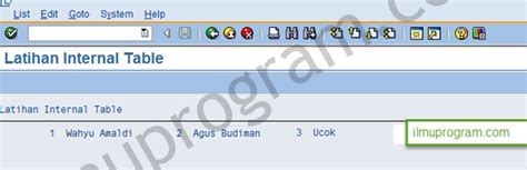 Tcode Se38 Create Itab Internal Table Abap Ilmuprogramcom