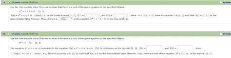 Solved Use The Intermediate Value Theorem To Show That There