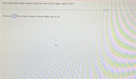 Solved How Many Three Digit Numbers Have The Sum Of Their