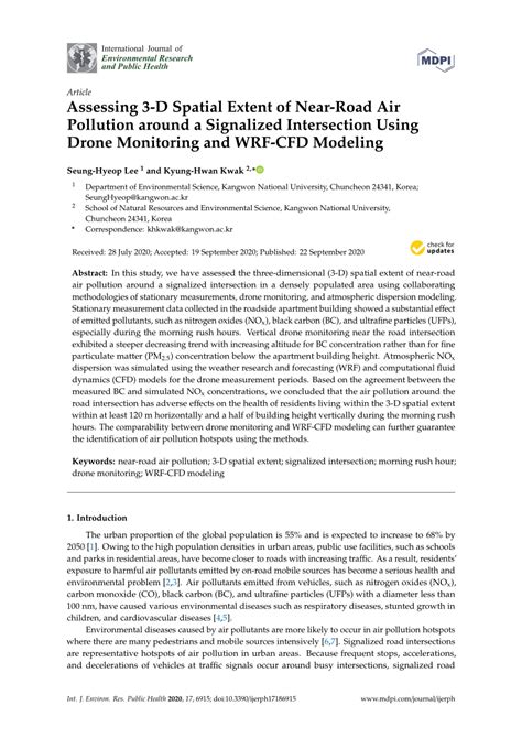 Pdf Assessing 3 D Spatial Extent Of Near Road Air Pollution Around A Signalized Intersection