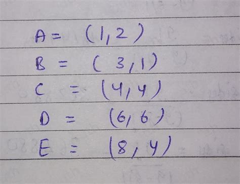 Solved Determine The Ordered Pair Numbers For Each Letter Be Sure To Use Parentheses